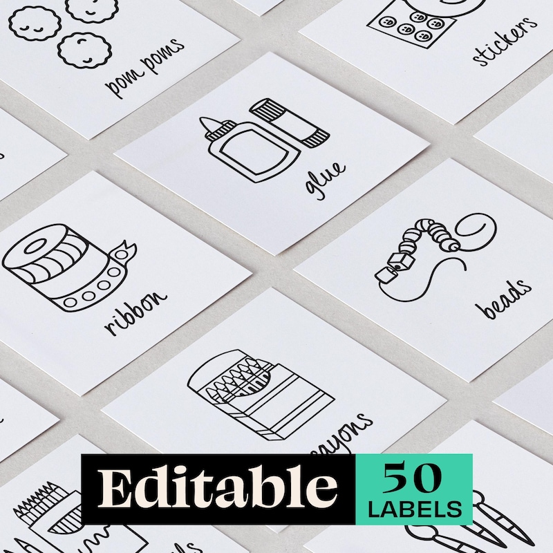 Art Supply Bin Labels - Etsy