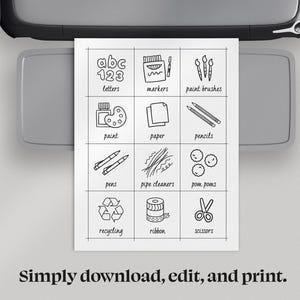 Printable + Editable Art Storage Labels, Minimalist Playroom ...