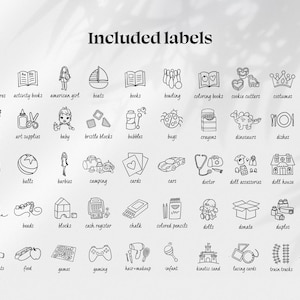 Printable + Editable Toy Bin Storage Labels Set 1, Minimalist Playroom ...