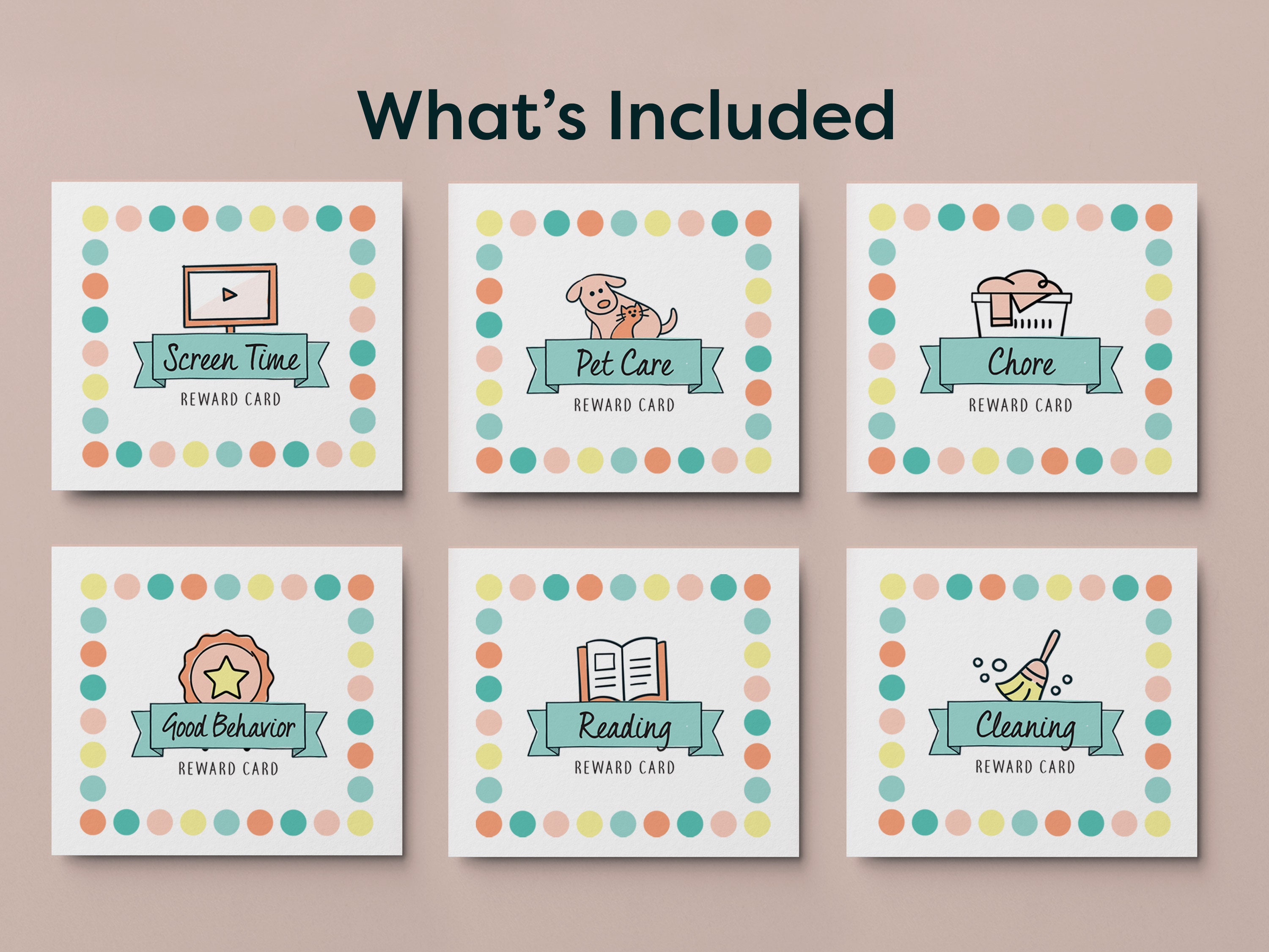 Printable Kid Reward Cards Reward Tracker for Children and - Etsy