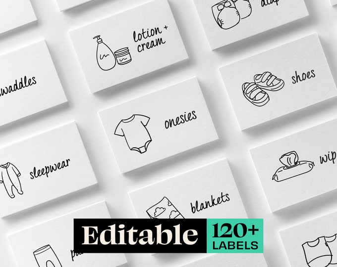 Nursery Labels Clothing Dresser Drawers Baby Kids Closet Storage ...