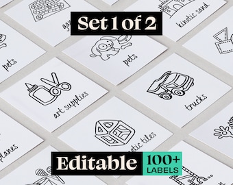 Toy Bin Labels Editable Canva Labels Playroom Labels Digital Download ...