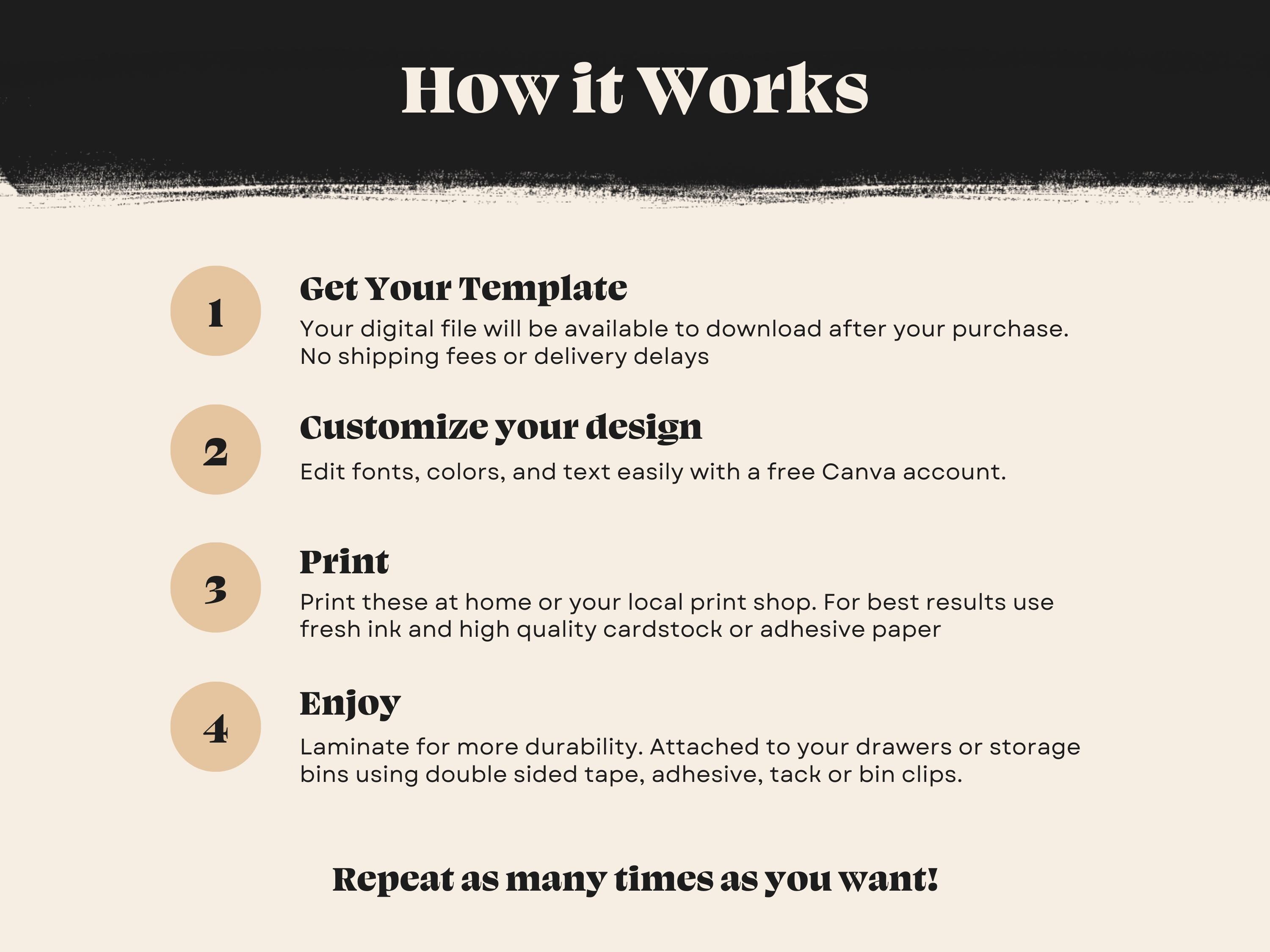 Printable + Editable Toy Bin Storage Labels Set 2, Minimalist Playroom ...