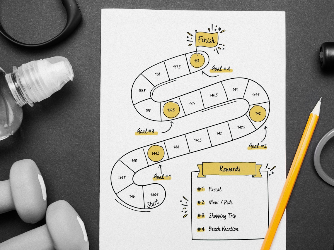 Printable Editable Goal and Reward Tracker Minimalist Habit - Etsy