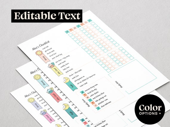 Editable Daily Chores for Kids Routine to Do List - Etsy Australia