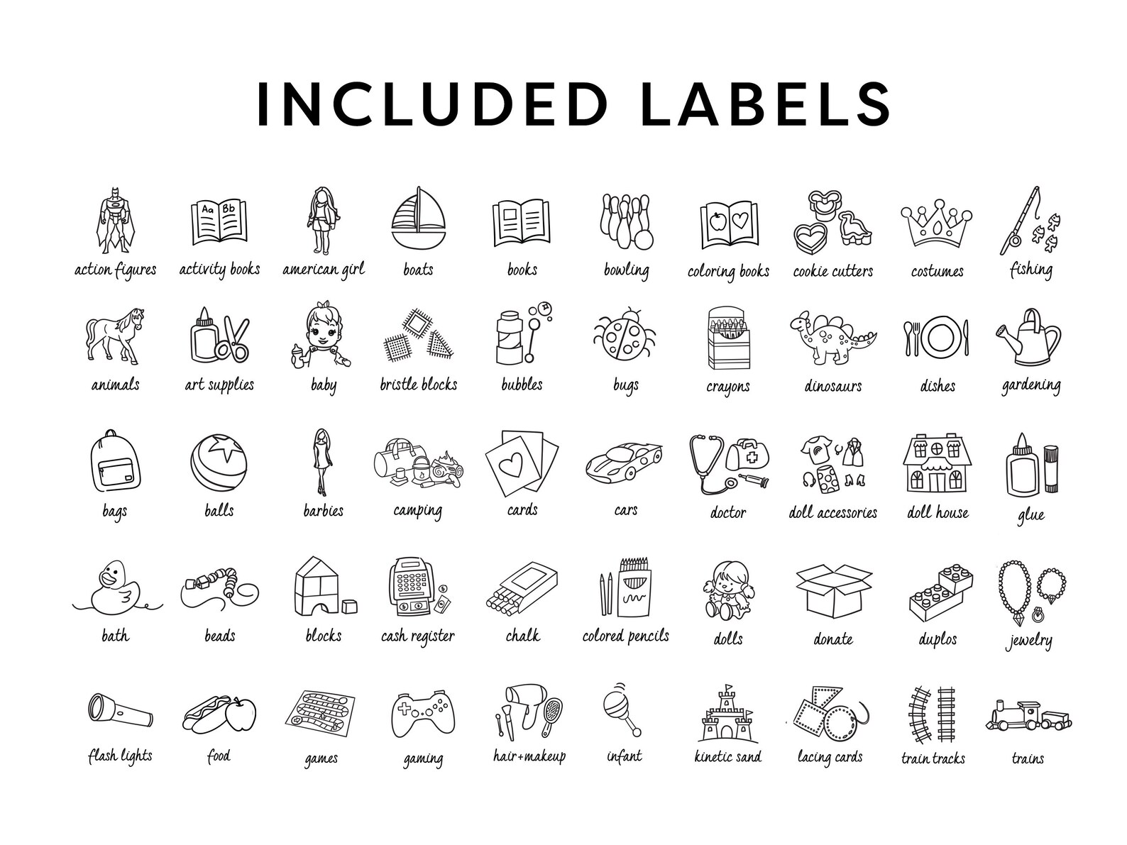 Printable Editable Toy Bin Storage Labels Minimalist - Etsy