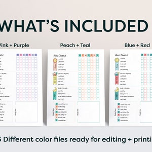 Editable Daily Chores for Kids Routine to Do List - Etsy