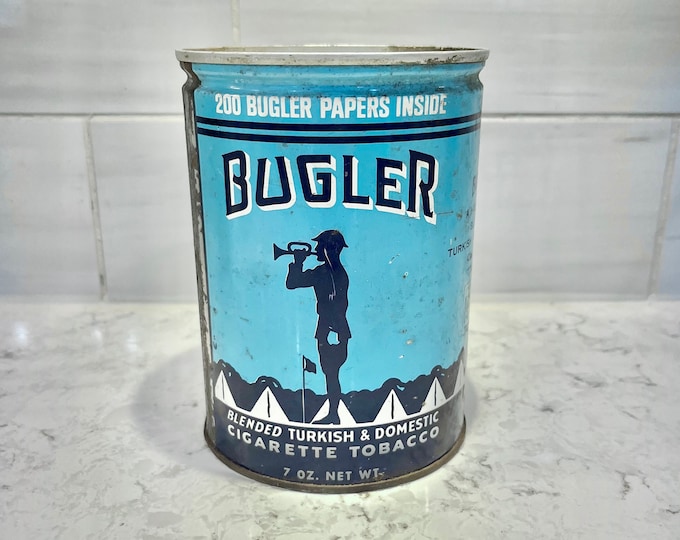 Vintage Bugler Tobacco Tin, 1960s Tobacco Tin, Vintage Tin Canister ...