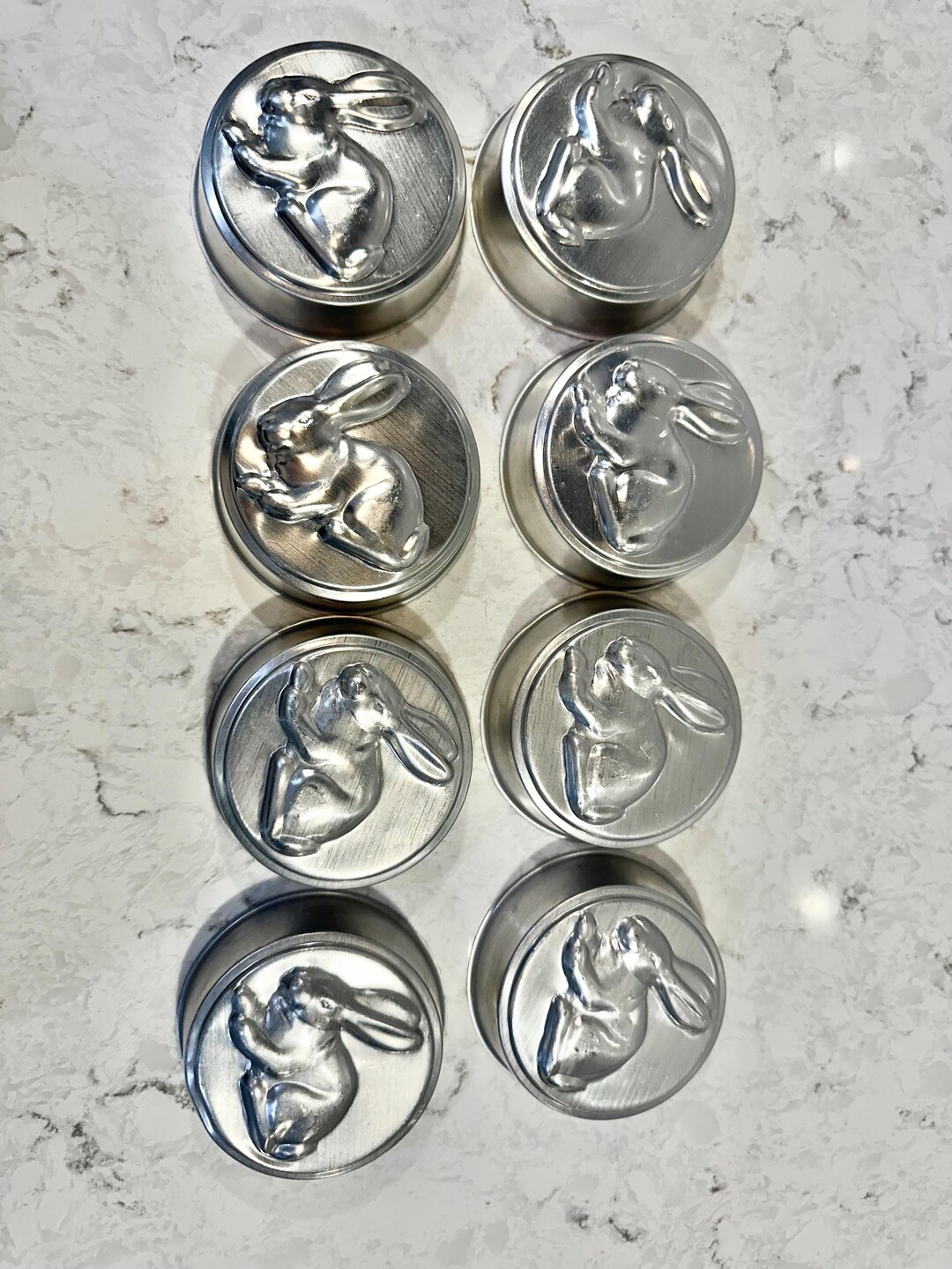 Vintage Bunny Rabbit Shaped Aluminum Tart Molds, Easter Vintage ...