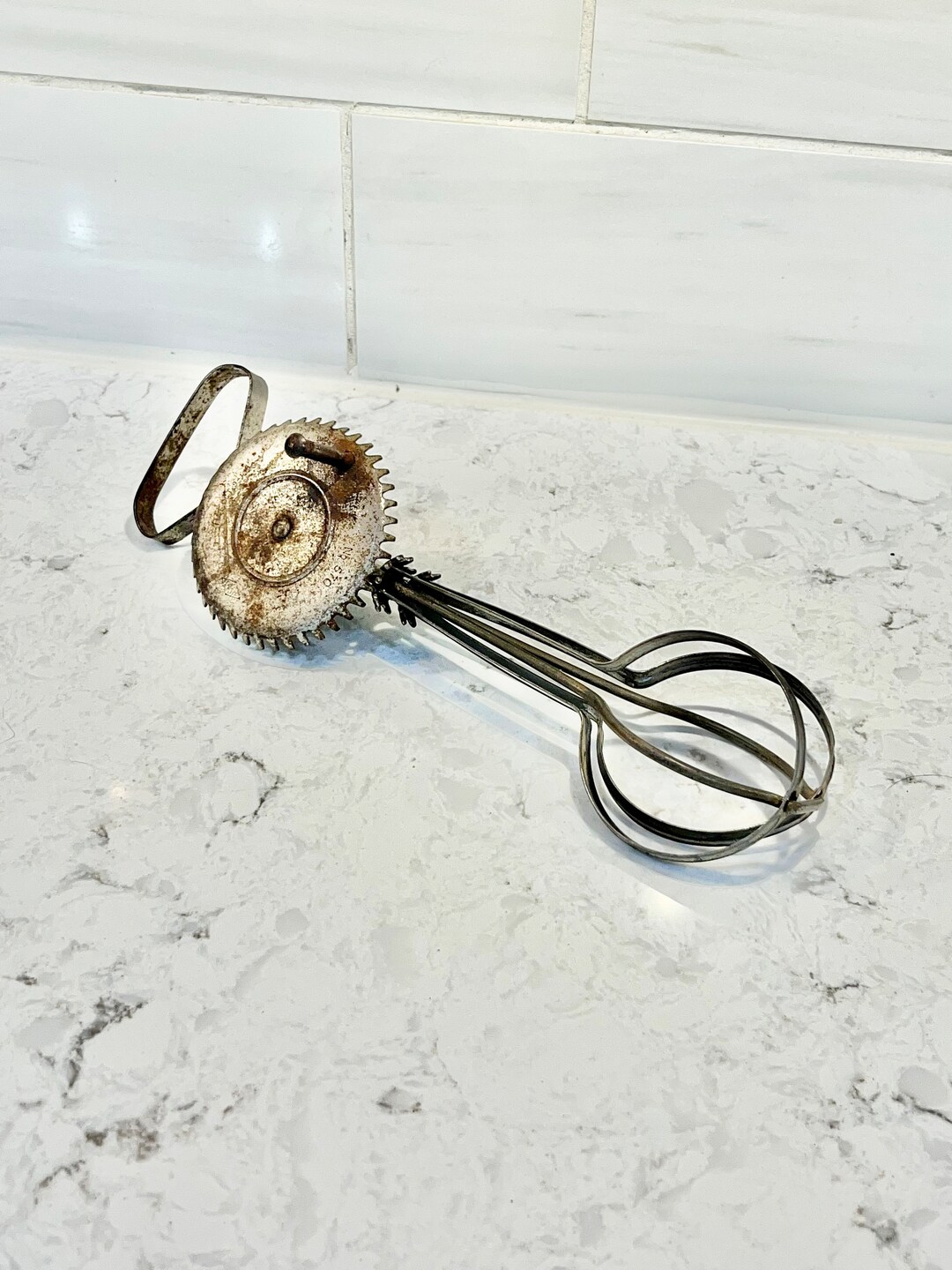 Antique Rustic Rotary Hand Egg Beater With Metal Handle, US Patent ...