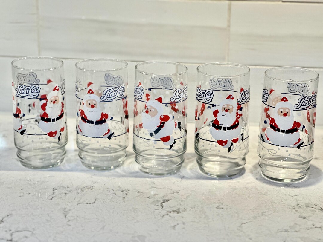 Vintage Santa Pepsi-cola Drinking Glasses, Vintage Santa Collectors ...