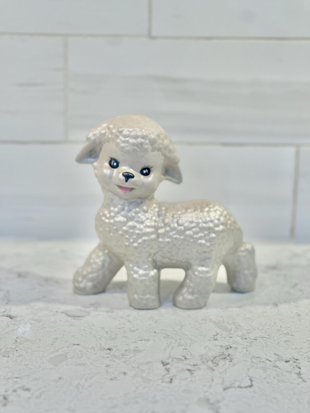 Vintage Ceramic Baby Lamb Figurine, Sheep Nursery Figurine, Easter Lamb ...