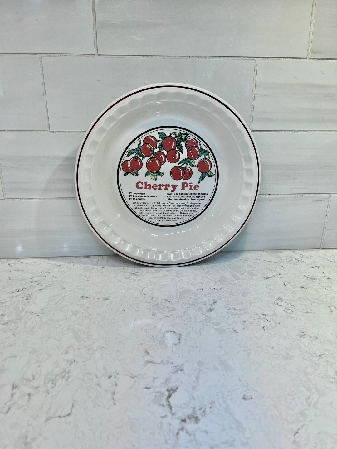 Sunnycraft Ironstone Recipe 10 1/2" Crimped Cherry Pie Dish, Sunstone ...