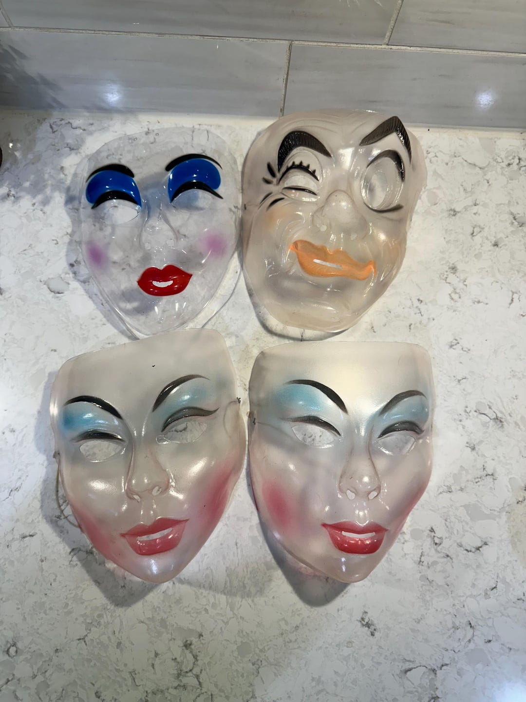 Vintage Halloween Tomfoolery Black and White Skull Mask, Vintage ...