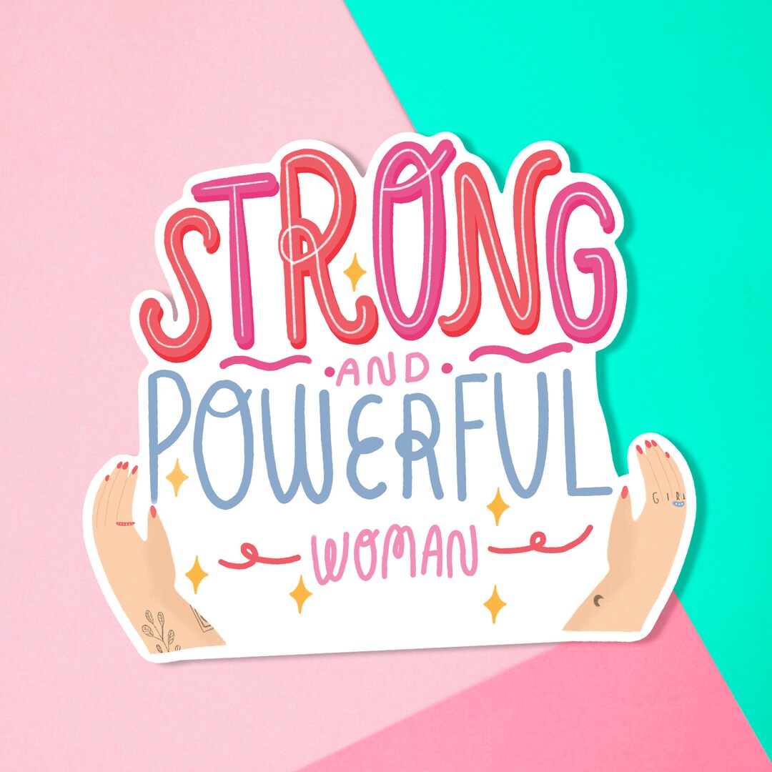 Strong and Powerful Woman Vinyl Sticker Water Bottle Decal - Etsy