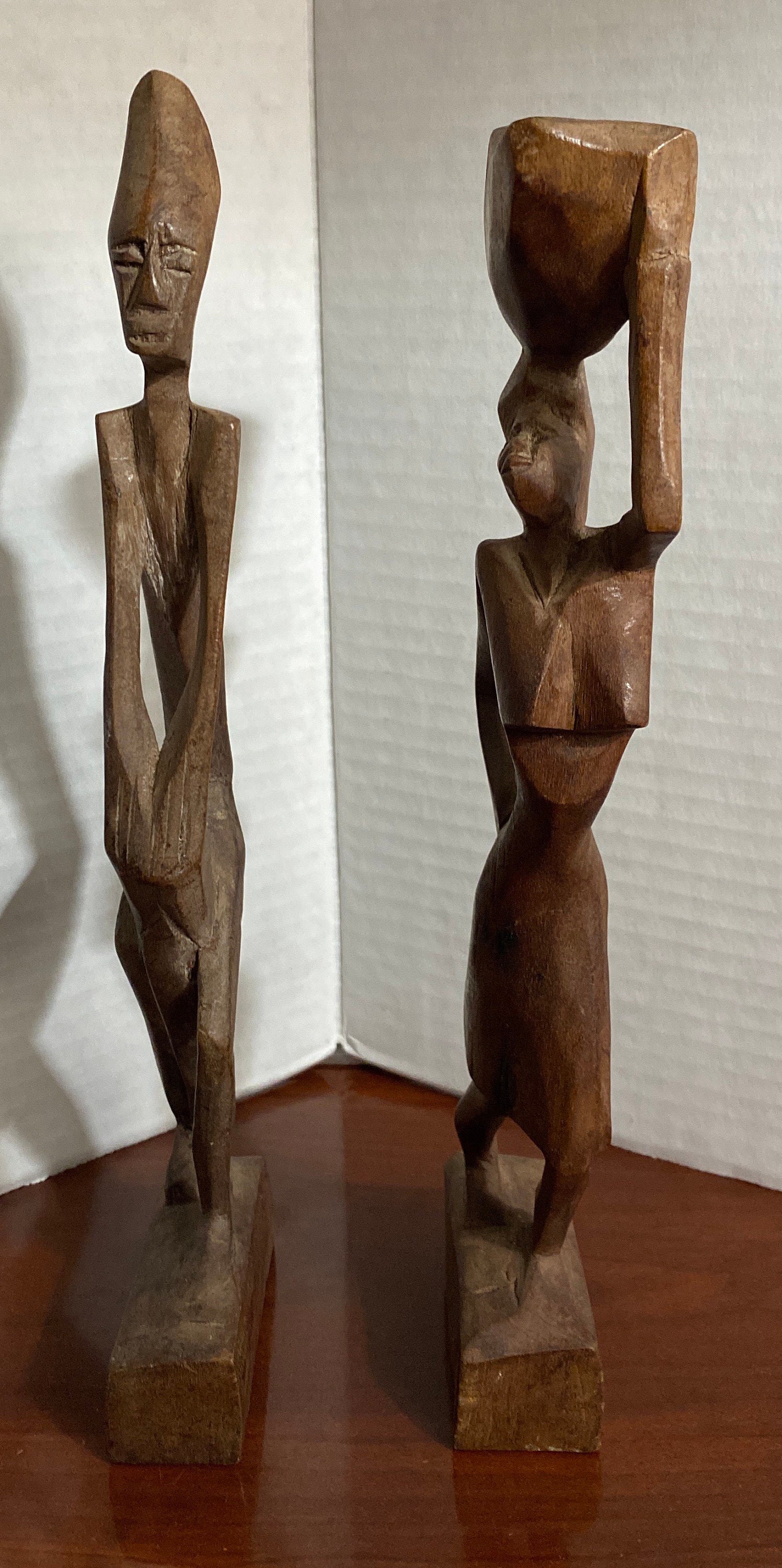 Vintage Native Hand Carved African 10 Wood Statue Woman - Etsy