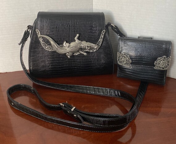 Vintage Glenn Miller for Ann Turk Black Croc Embossed Leather - Etsy
