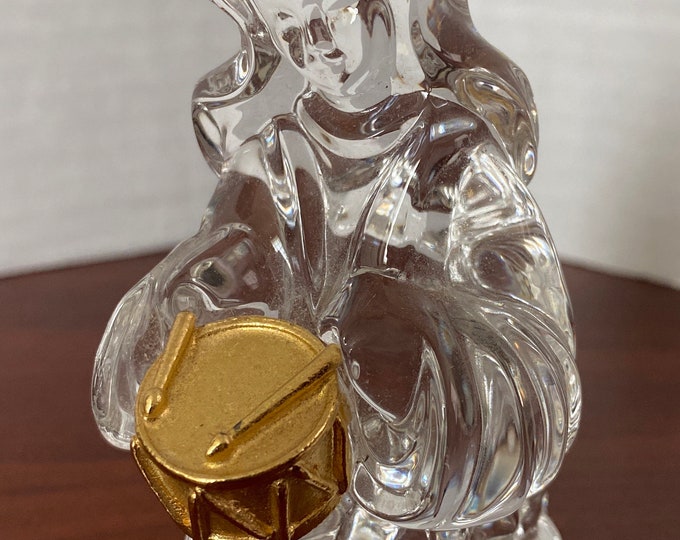 Gorham Crystal With Gold Accent Nativity Rare Drummer Boy Made in ...