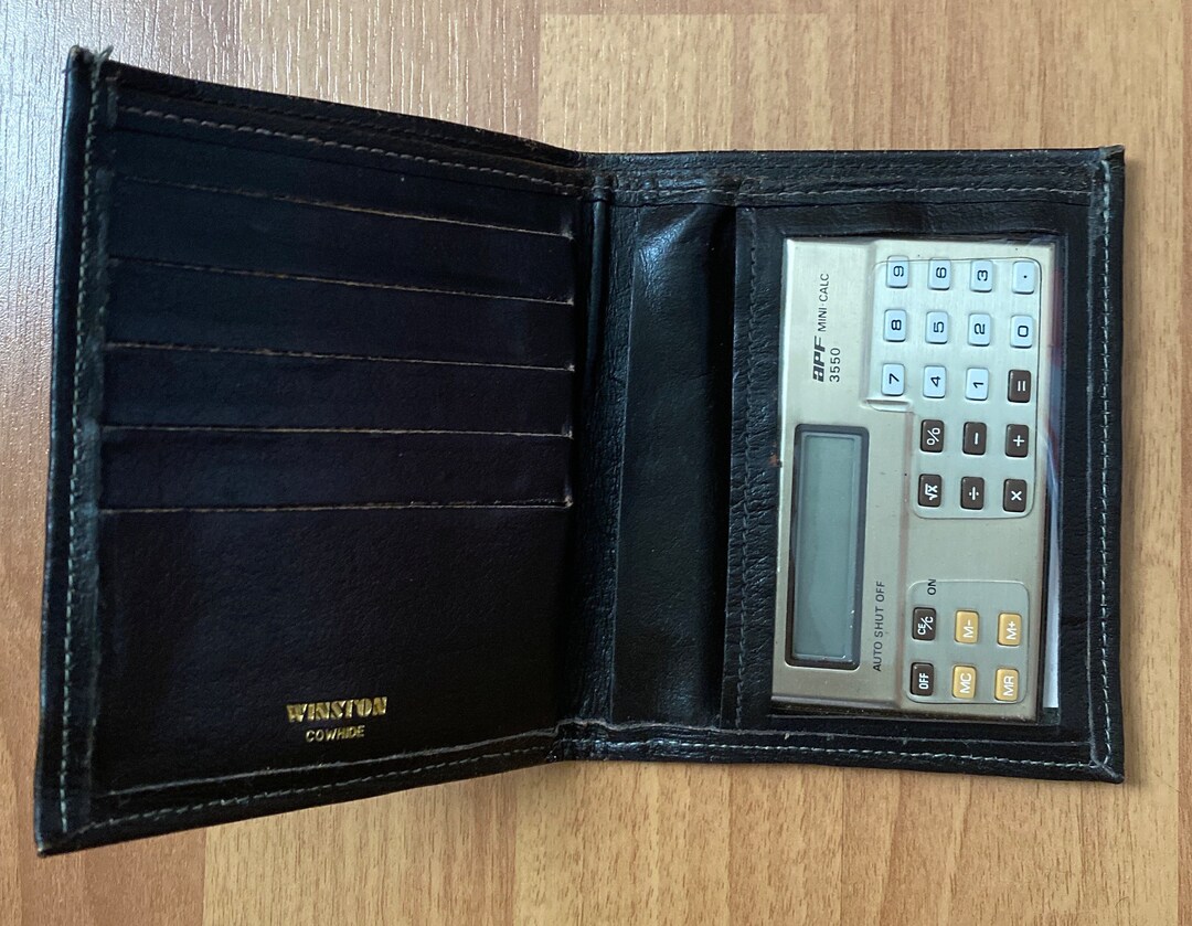 Winston Vintage Rare Brown Men Cowhide Leather Wallet With APF Mini ...