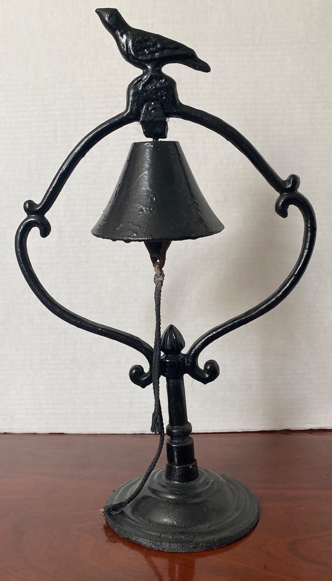 Antique Early 1900s Cast Iron Bird Theme Swings to Ring Tabletop Bell ...