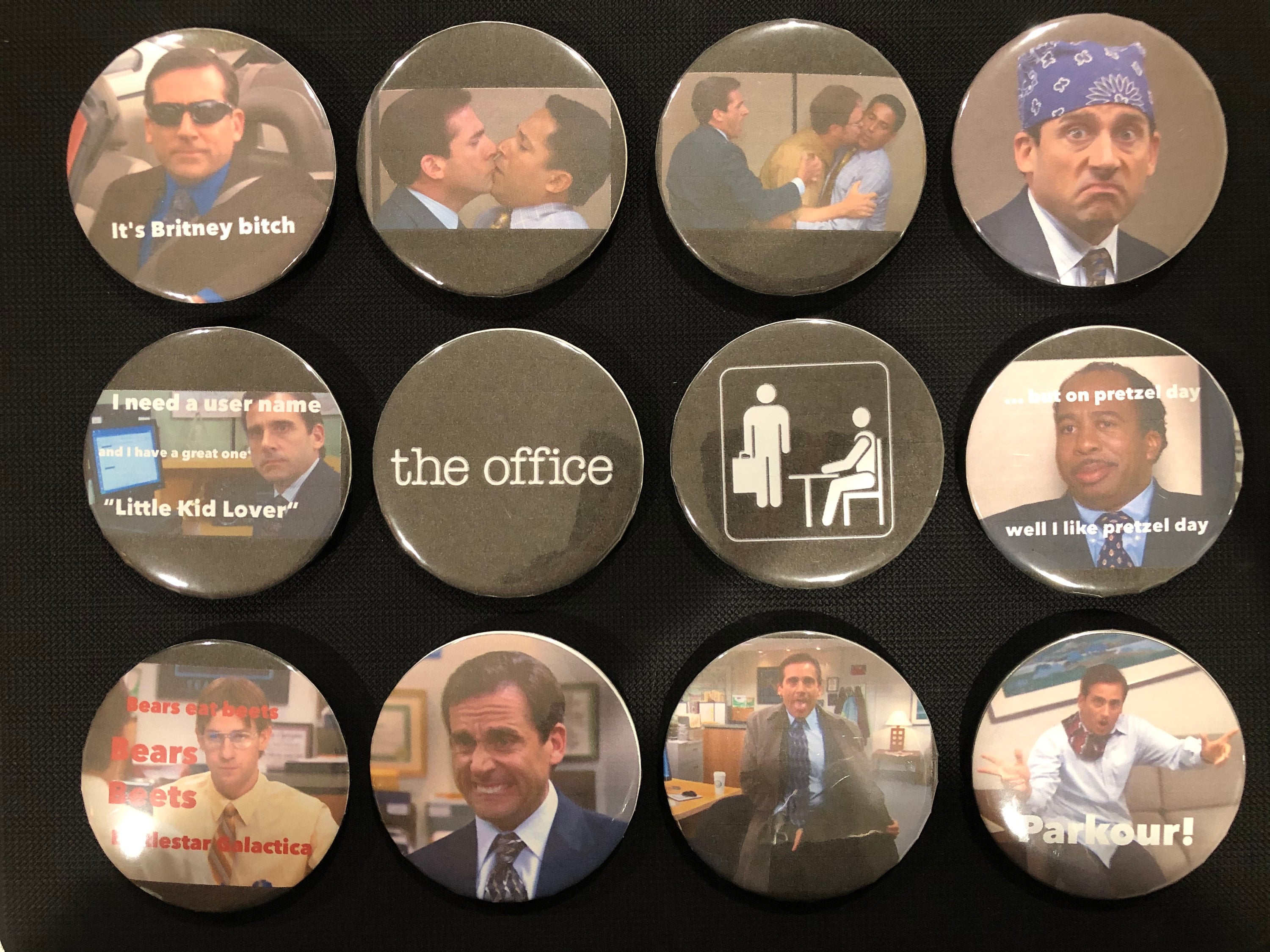 The Office Meme Pin Set, Custom Pins, Custom Buttons, the Office Theme ...