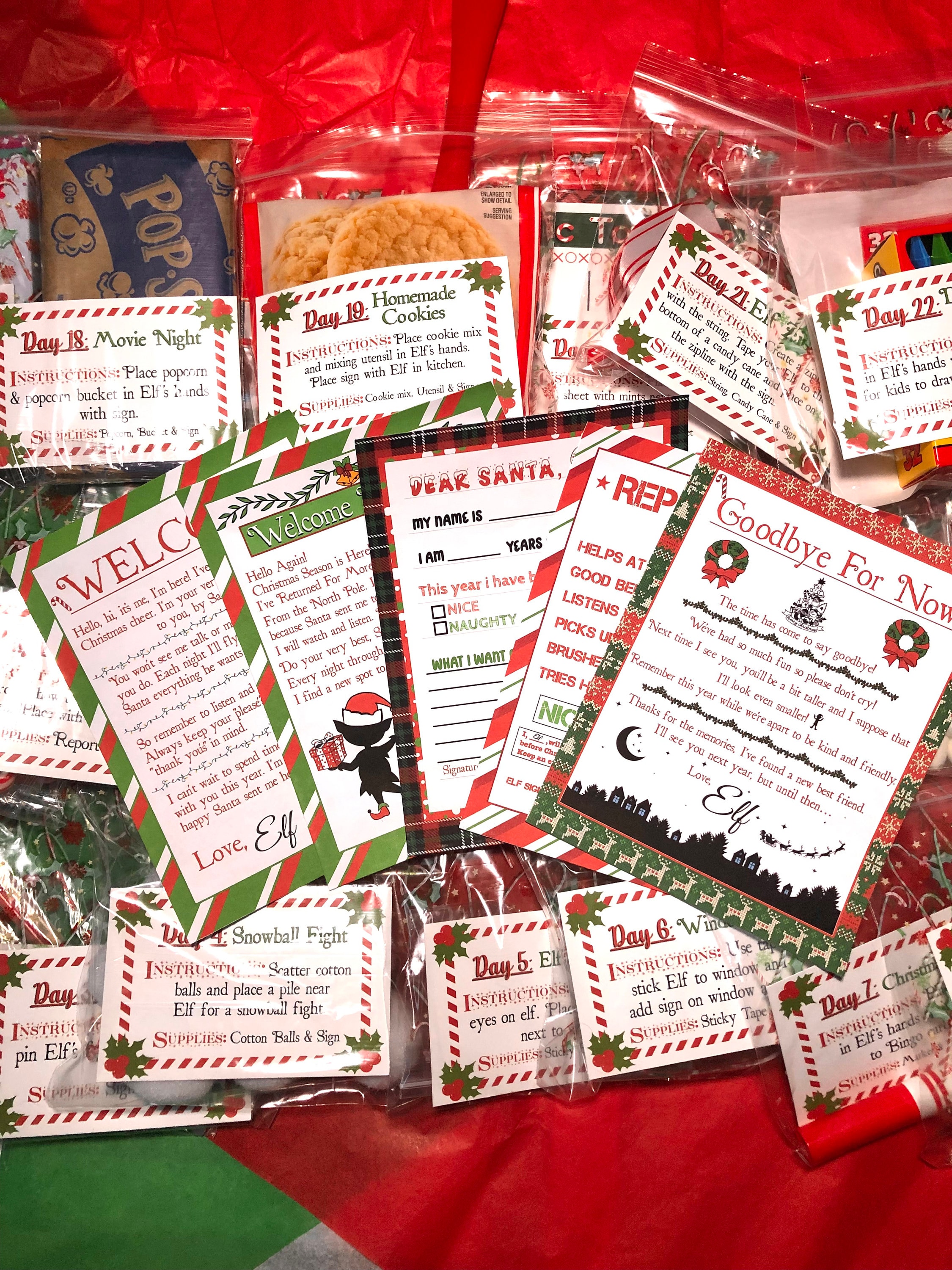 Elf Kit 2023, 24 Day Elf Kit, Christmas Elf Activities Kit, Elf Arrival ...