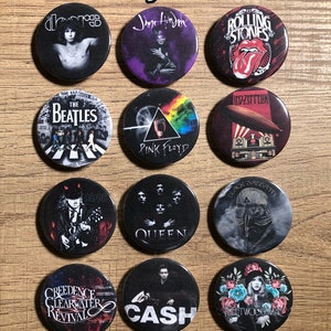 Classic Rock Pins, Pink Floyd, the Doors, Rolling Stones, the Beatles ...