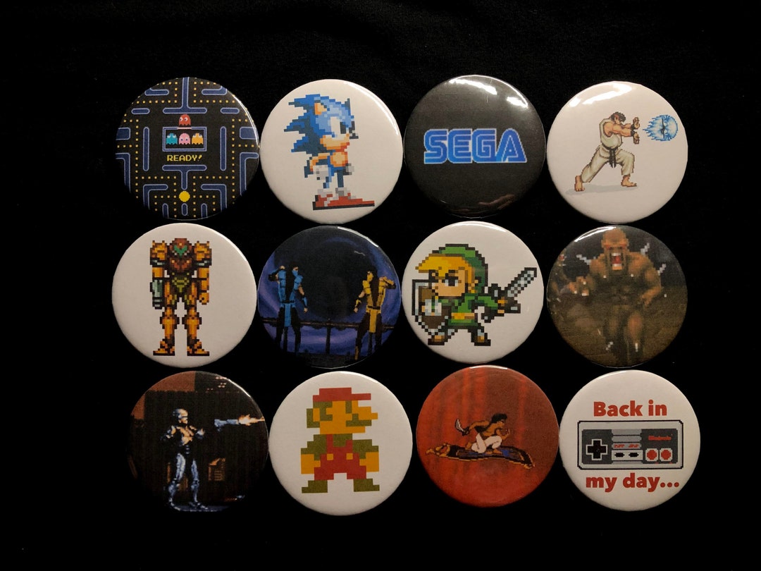 Retro Games Pins Set, Retro Games, Pac Man, Sega, Custom Pins, Custom ...