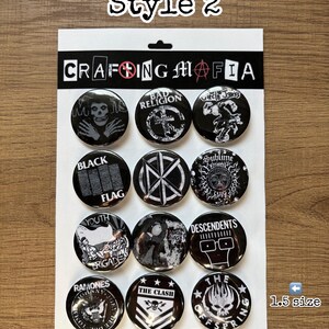 Punk Rock Buttons, Punk Rock Band, Misfits, Bad Religion, Circle Jerks ...