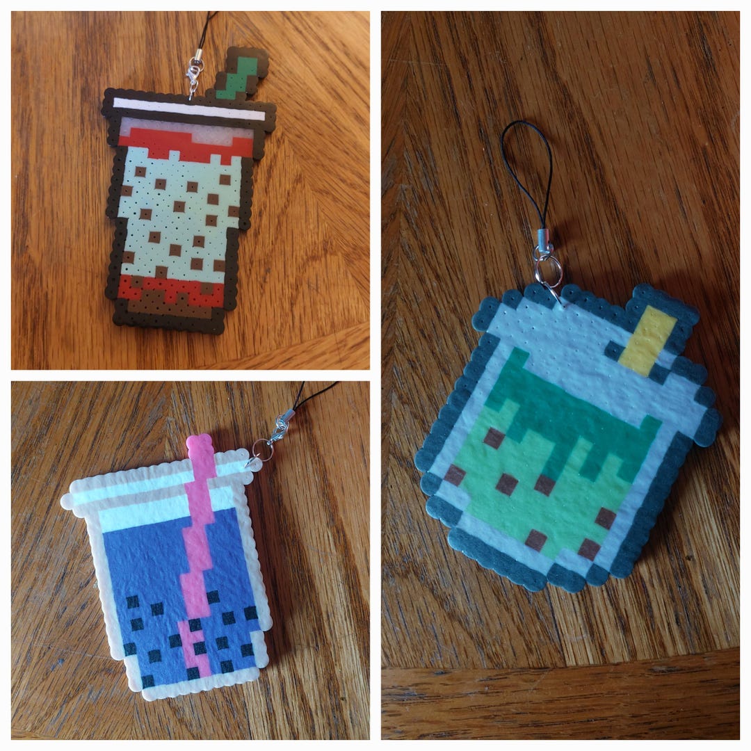 Boba Teas Perler Bead Keychains - Etsy