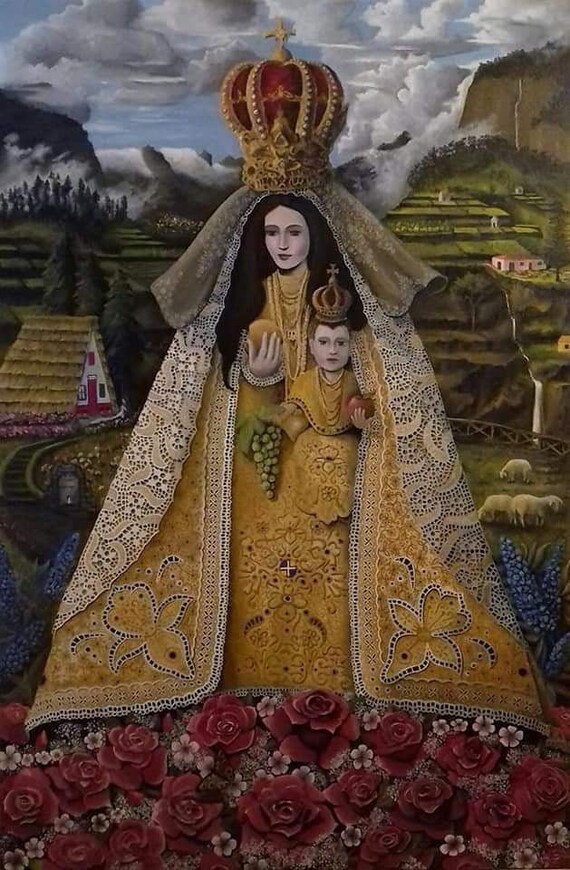 Our Lady of Monte Madeira Island Oil Paiting 100 X 150cm | Etsy