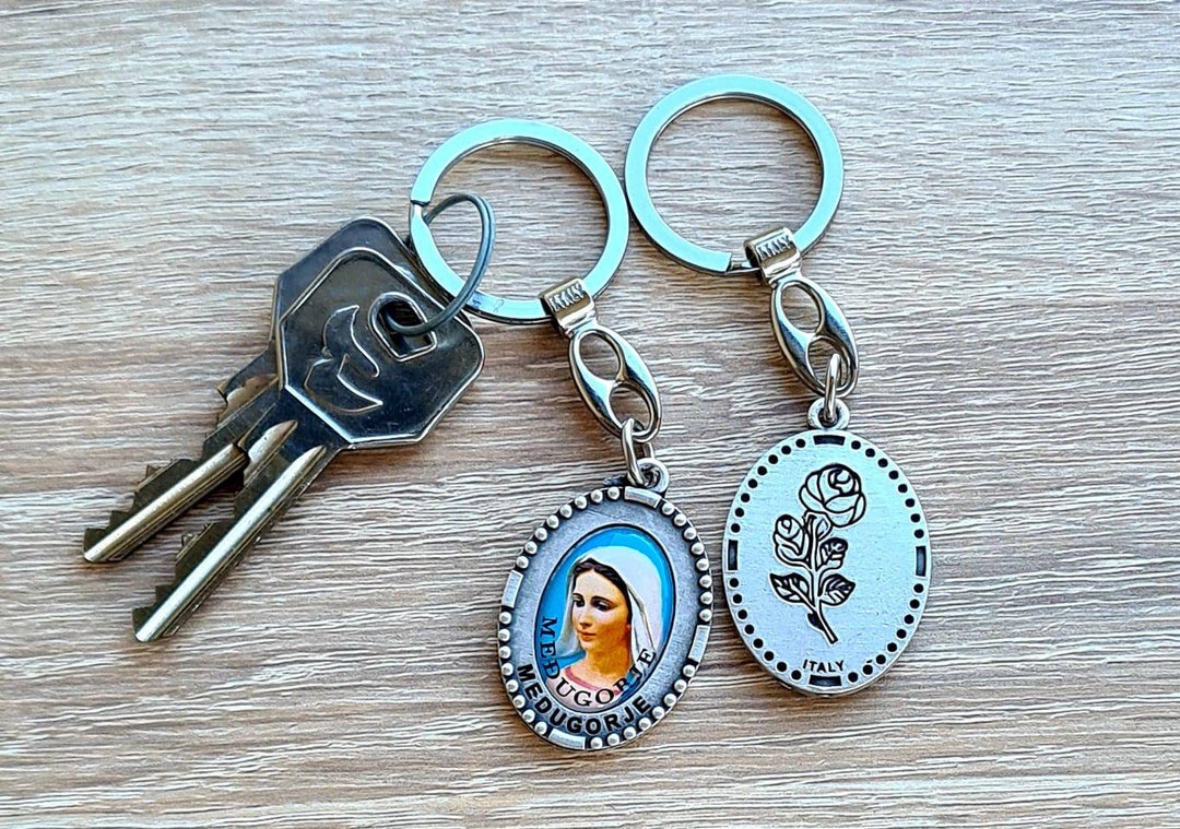 Virgin Mary Keychain, Virgin Mary Medjugorje Keychain, Holy Mother ...