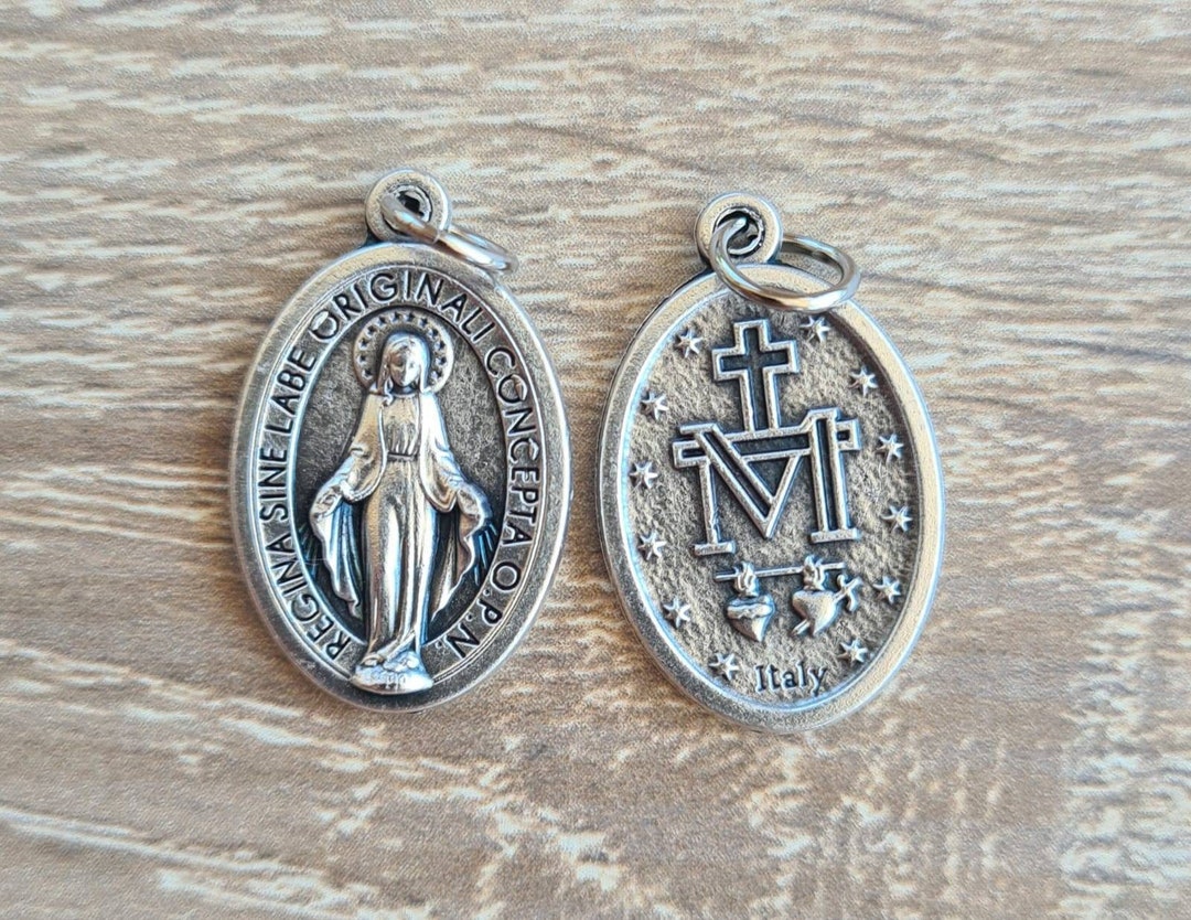 Wholesale Medals Lot Bulk 50 Pcs Silver Tone Miraculous Medals 1 Inch ...