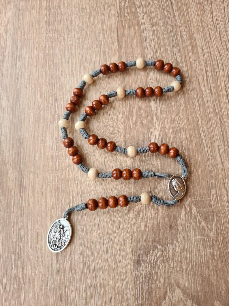 ST. Michael Chaplet, Archangel Angel Guardian,saint Chaplet, Holy Wood ...