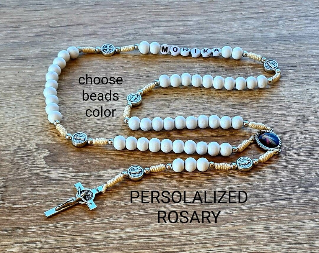 Personalized Rosary, Personalised Rosary, Wooden Rosary, Rosary With ...