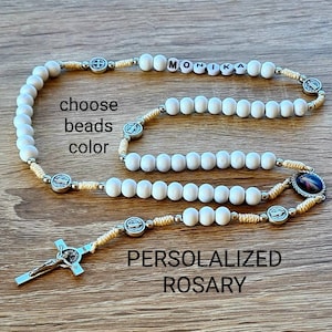 Personalized Rosary, Personalised Rosary, Wooden Rosary, Rosary With ...