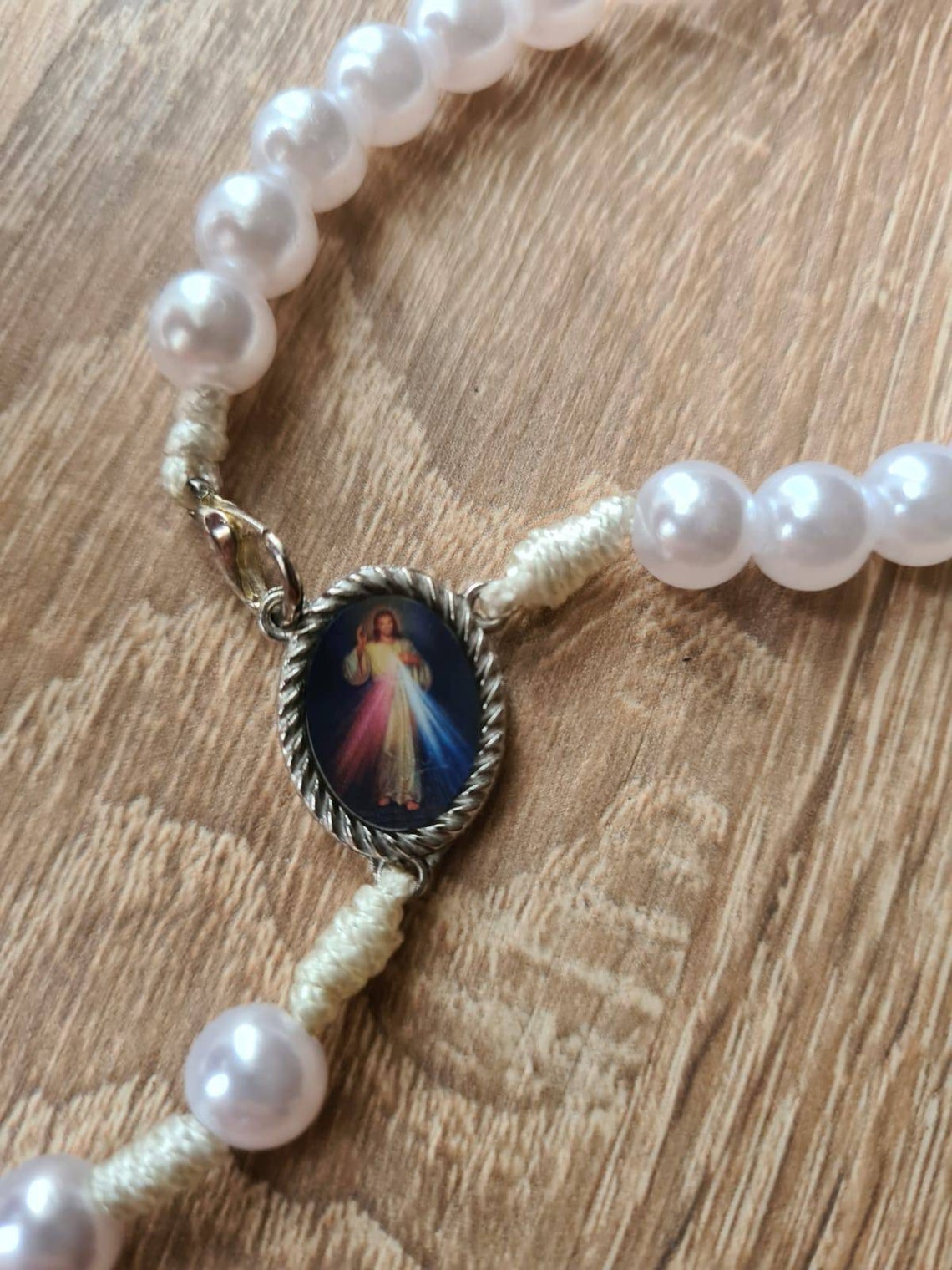 ST Benedict Rosary White Chaplet Beads 8mm Catholic Cross - Etsy