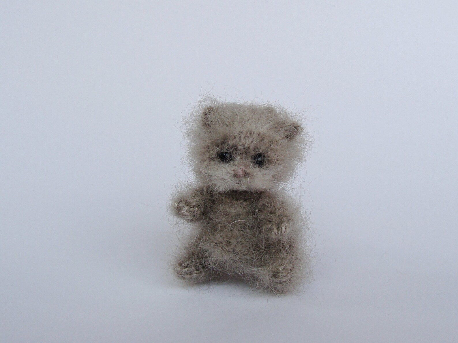 Little Fluffy Cat Crochet. Tiny Cute Kitten - a Unique Miniature for a ...