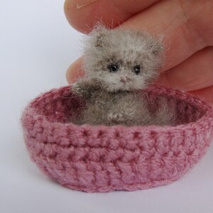 Little Fluffy Cat Crochet. Tiny Cute Kitten - a Unique Miniature for a ...