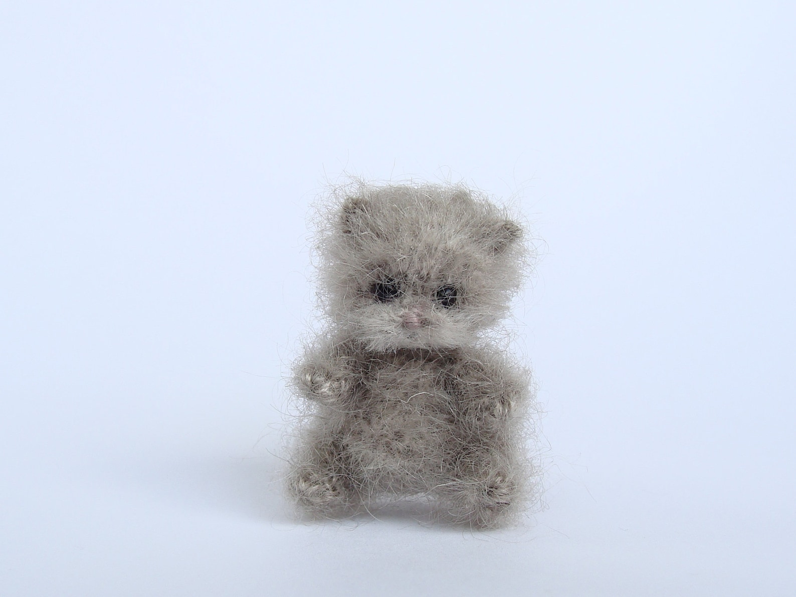 Little Fluffy Cat Crochet. Tiny Cute Kitten - a Unique Miniature for a ...