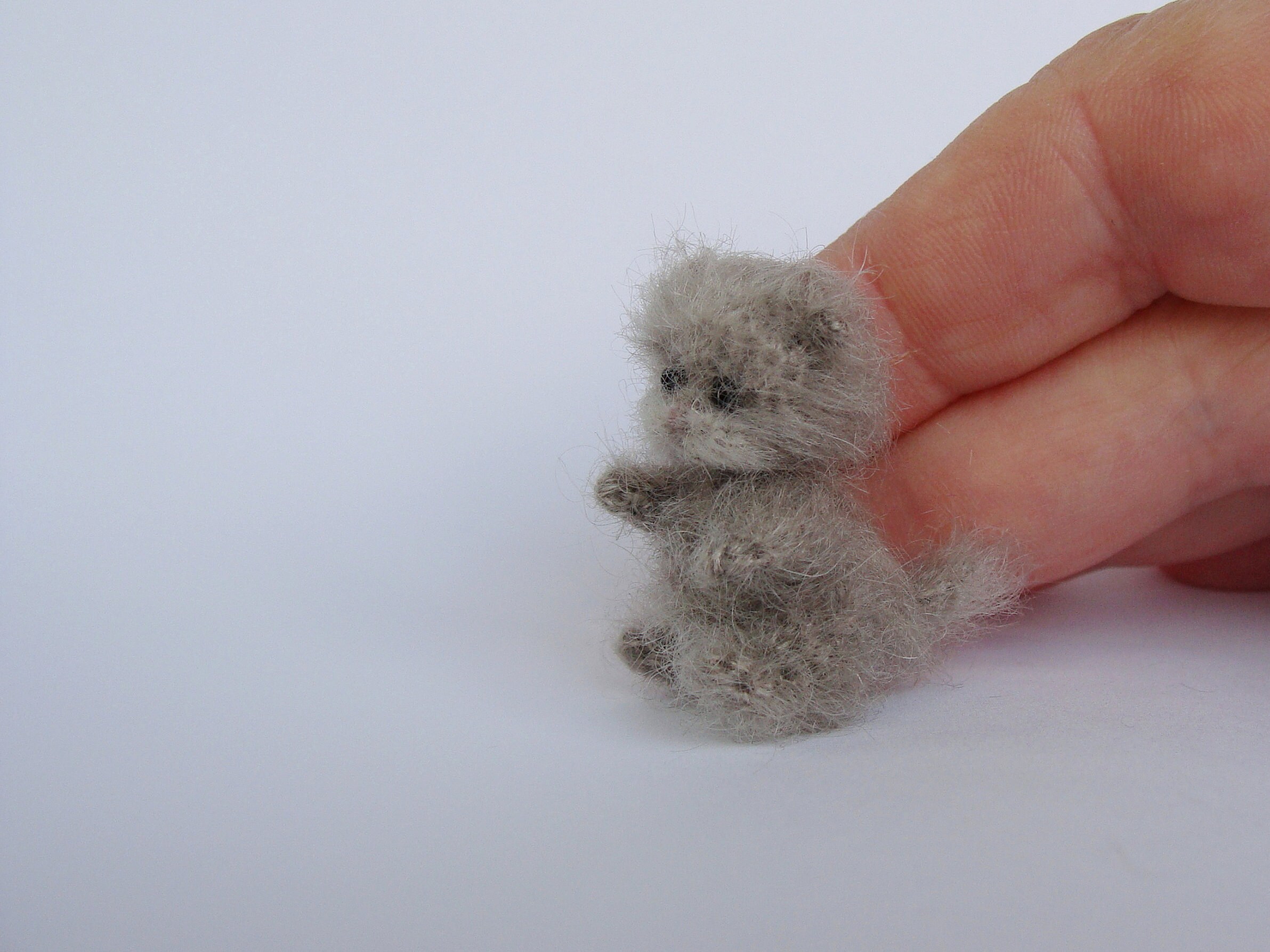Little Fluffy Cat Crochet. Tiny Cute Kitten - a Unique Miniature for a ...