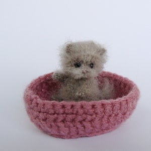 Little Fluffy Cat Crochet. Tiny Cute Kitten - a Unique Miniature for a ...