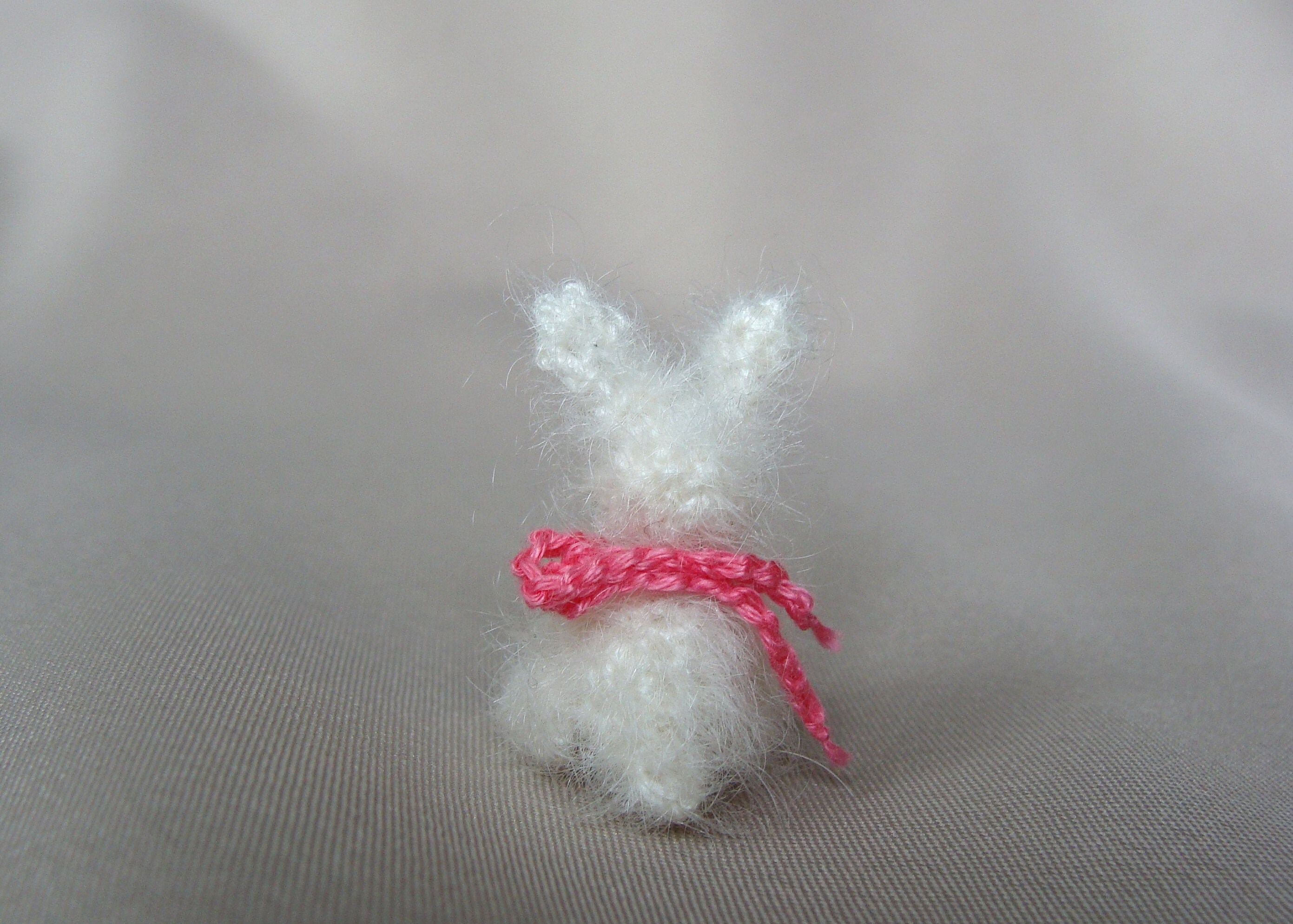 Amigurumi Miniature White Rabbit Teddy. Tiny Mini Bunny Crochet Toy, an ...