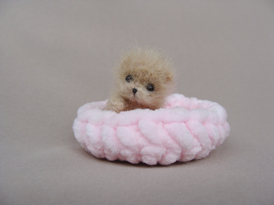 Tiny puppy for a doll Miniature dog for dollhouse Mini | Etsy