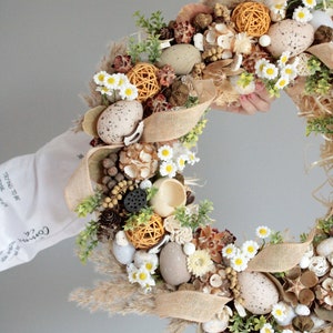 Dried Flowers Wreath,easter Decor,easter Gift,easter Rustic Wreath,door ...