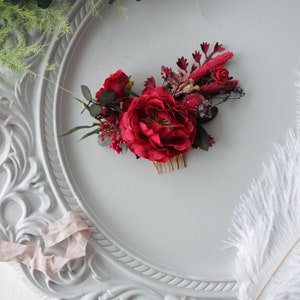 Red Flower Hair Pins,flower Hair Pins,wedding Accessories,rustic Flower ...