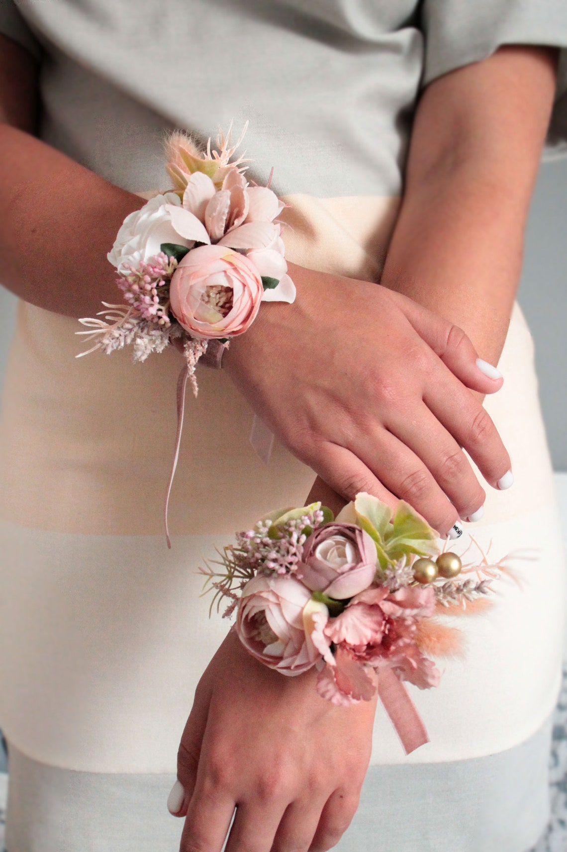 Blush Pink Creamy Flower Corsageflower Corsagepink - Etsy