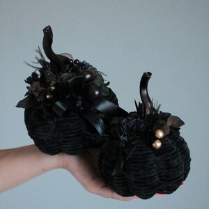 Set of 3 Pumpkins,decorative Pumpkin,black Beige Coffee Pumpkin ...