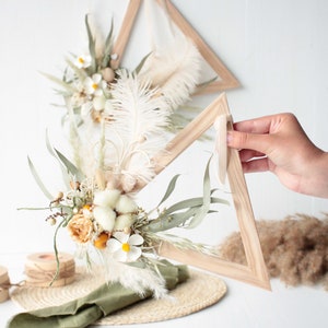 Set of 2 Triangles Flowers,wall Decor,triangular Wreath Dried ...