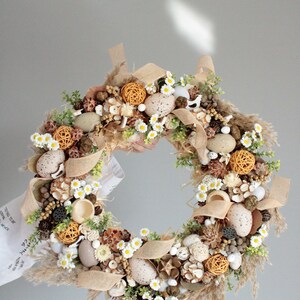 Dried Flowers Wreath,easter Decor,easter Gift,easter Rustic Wreath,door ...
